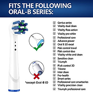 Electric Toothbrush Across Action Replacement Brush Heads for Oral B, Professional Cross Toothbrush Replacement Brush Heads Compatible with Oral B Electric Toothbrush, 8 Packs