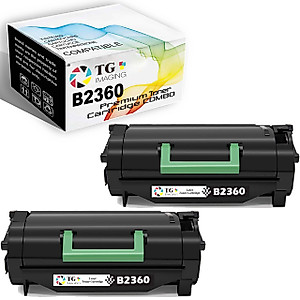 2-Pack 2xBlack TG Imaging Compatible B2360dn Toner Cartridge (8,500 Pages, Black) Work for Dell 2360 B2360 B2360d B3460dn B3465dn B2365dnf B3465 Toner Printer