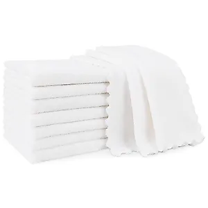 Orighty Burp Cloths for Baby 8 Pack - Super Soft & Absorbent Coral Fleece Baby Burp Cloth, 20x10 Inch Gentle Large Burping Rugs for Babies Sensitive Skin, Burping Cloths for Newborn Essential, White