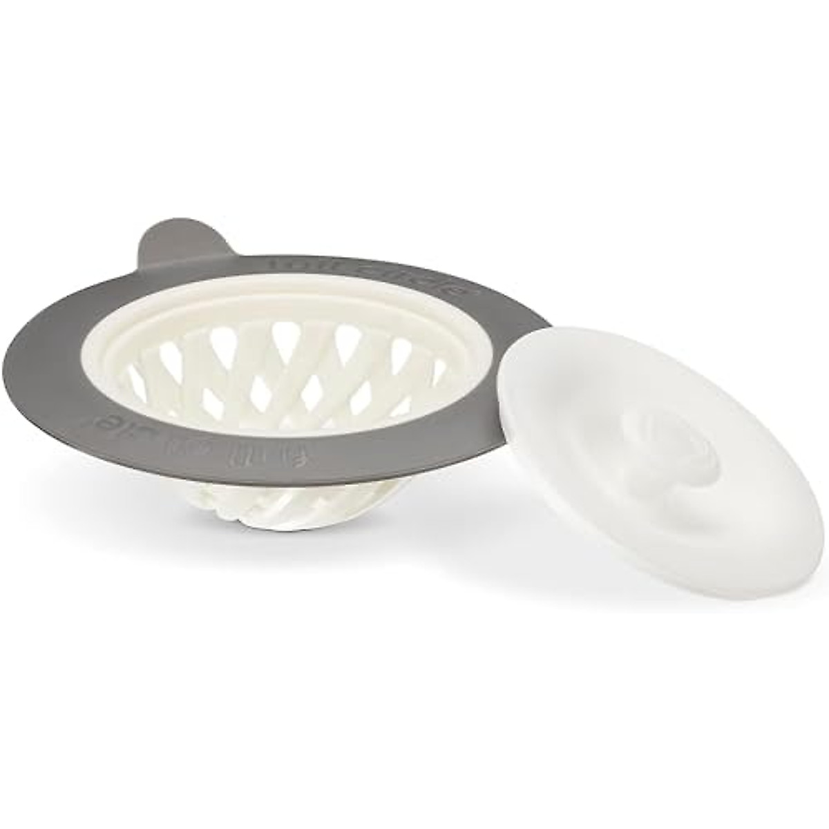Full Circle Sinksational Sink Strainer with Stopper, White/Gray