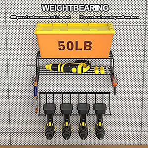 Power Tool Organizer Holder Wall Mounted Tool Storage,Wall Mount Tool Organizers and Storage Rack for Garage Organization,Garage Wall Organizer with Shelf