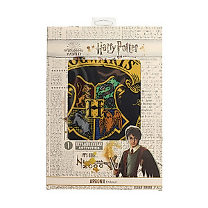 SD Toys Unisex Delantal Escudo Hogwarts Harry Potter Hogwarts Coat of Arms Harry Potter Black Apron, Único