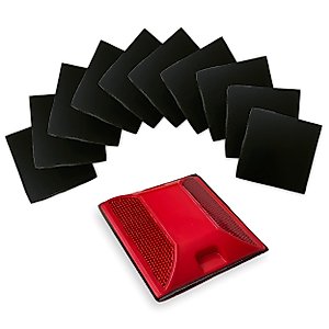 Adhesive Sticky Pads For Road Reflectors | Pack of 10 | 4 by 4 inch Butyl Pads | Sticks to Street, Pavement and Asphalt | Industrial Grade Glue for Reflector Markers (Reflectors Sold Separately)