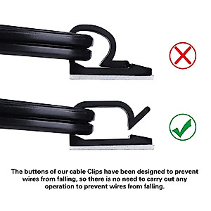 XHF 0.63” Adhesive Cable Wire Clips Black 60pcs, Outdoor Cable Management Wire Organizer Cord Holder for Under Desk, Car, Wall, TV PC Ethernet Cable