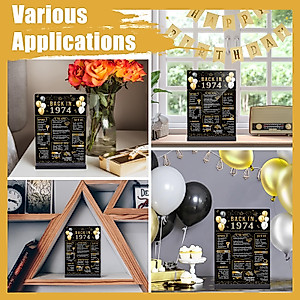 Happy 50th Birthday Decorations & Anniversary Party Favor Supplies - Back in 1974 Table Poster Sign Gifts for Men & Women, Cake Topper Banner Balloon Backdrop Candle Centerpiece Tablecloth