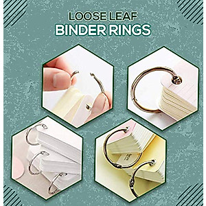 LIVINO 100 pcs Binder Rings, 1 Inch Nickel Plated Metal Book Rings, Loose Leaf Binder Rings for School, Home, Office and Key Rings Or Key Chain for Documents and Flash Card Binder