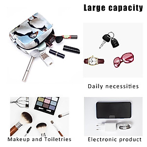 TBOUOBT Cosmetic Travel Bags, Makeup Case, Makeup Bag for Toiletries, Animal Oil Painting Atlantic Puffins