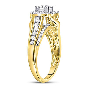 Dazzlingrock Collection 14kt Yellow Gold Womens Round Diamond Solitaire Bridal Wedding Engagement Ring 3/4 ctw