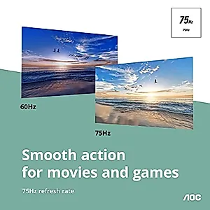 AOC 24B2XH 24" Full HD IPS Monitor, 3-Sided Frameless & Ultra Slim HDMI and VGA inputs, Lowblue Mode, VESA compatible,Black