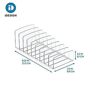 iDesign BPA-Free Plastic Divided Makeup Palette Cosmetic Organizer, The Clarity Collection – 9.25" x 3.86" x 3.2", Clear