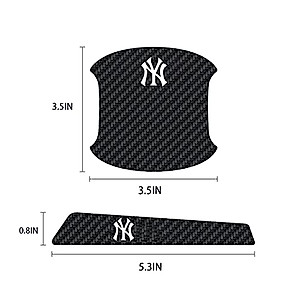 8PCS Carbon Fiber Compatible for Yankees Car Door Handle Scratches Protective Films Side Sticker Scratches Car Door Protector Films ，Suitable for Gift to New York Friends