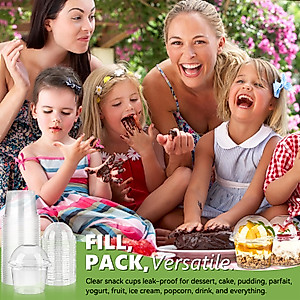 TOFLEN 50 Pack 8 oz Plastic Dessert Cups with Dome Lids, Clear Disposable Yogurt Parfait Cups with Lids, Individual Party Serving Snack Cups for Fruit Dessert Cake Pudding