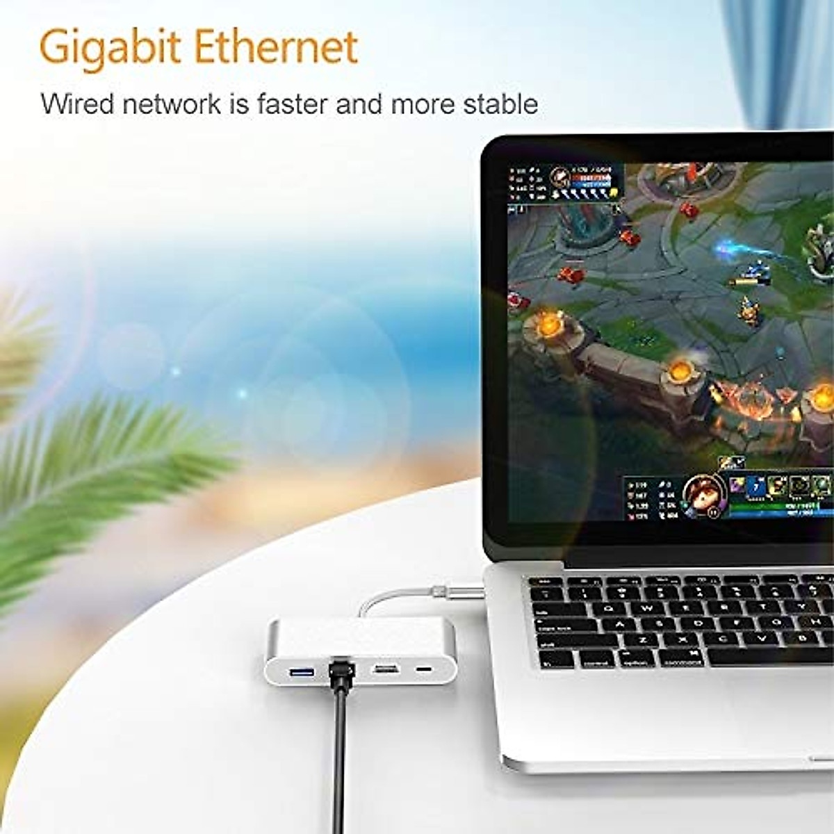 Leya-US Spare Part HW-TC42 4 in 1 Type-C/USB-C Multifunctional Extension HUB Adapter