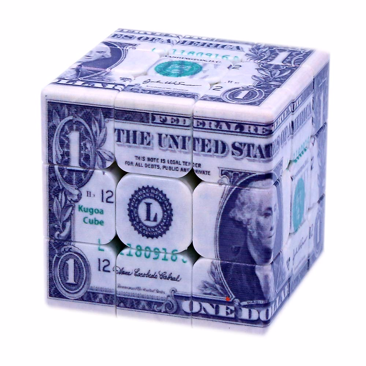 Speed Cube 3x3 One-Dollar Notes/Bill Facade Pattern Magic Cube Puzzle,IQ Games Puzzles Relief Effect Teens Adult Toys,5.6cm/2.2"