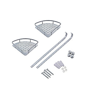 Bathroom Corner Shelf,2 Tier Shower Caddy Shelf Storage Rack Aluminum Satina Corner Shampoo Basket Holder