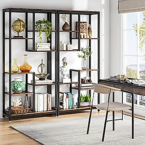 Tribesigns 6-Tier Tall Bookshelf Bookcase, Industrial 8-Shelf Open Bookcase Storage Display Book Shelves for Living Room, Home Office
