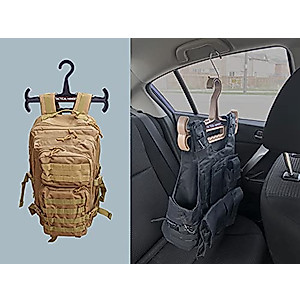 Tactical Hanger by HICE | Original Heavy Duty Standard Hanger | 200 lb Load Capacity | Durable High Impact Resin | for Body Armor, Tactical, Police, Military Gear, Scuba, Survival Equipment (Black)