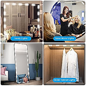 LPHUMEX Hollywood Glam Led Vanity Lights Kit, 14ft Dimmable Mirror Lights, Full Body & Bathroom Lighting, Plug in Floor Light with Power Supply (Mirror not Inlcuded)