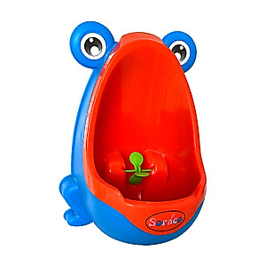 Soraco Frog Potty Training Urinal for Toddler Boys with Funny Aiming Target, Bathroom Frog Pee Trainer Toilet (Blue)