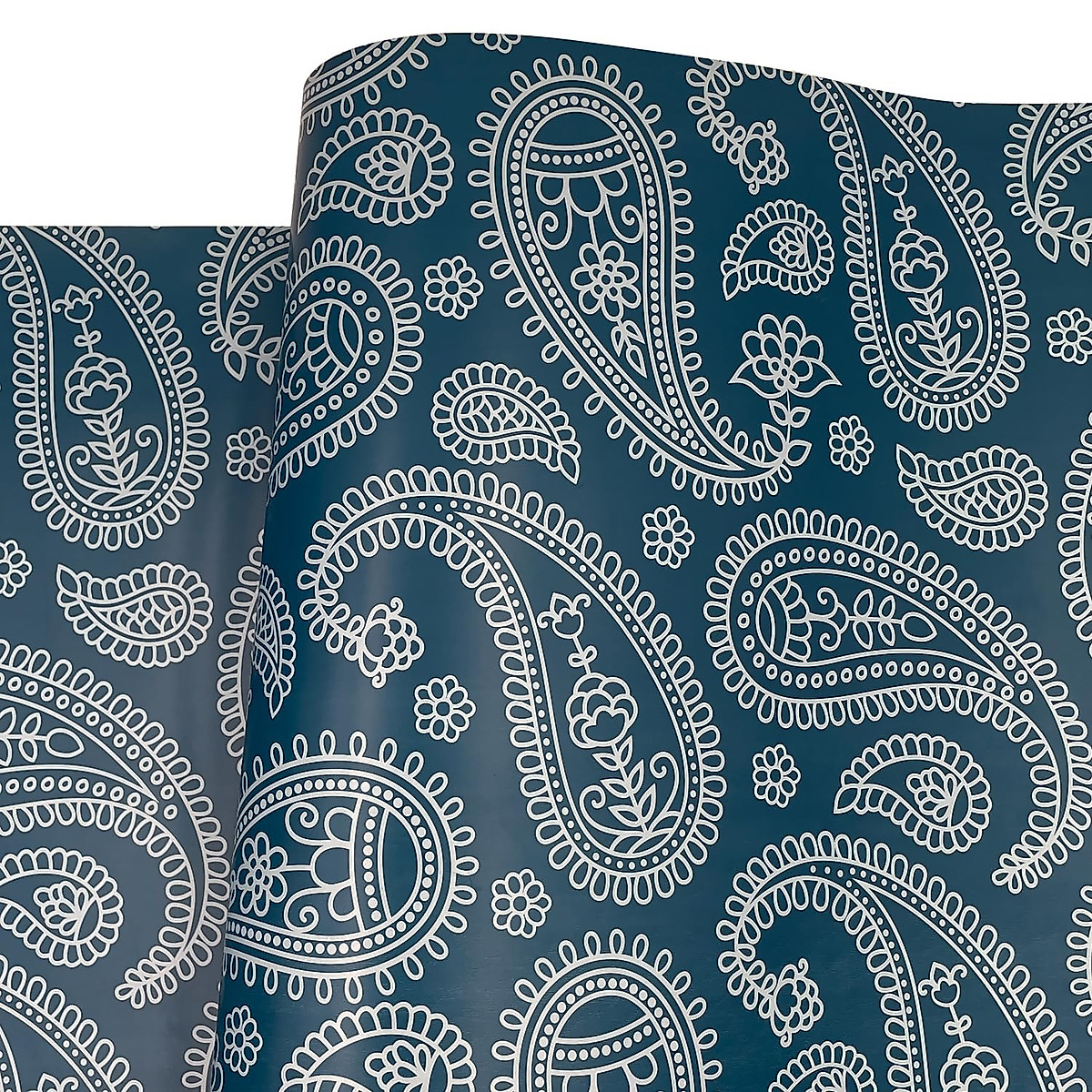 Yifely Self-Adhesive Shelf Liner Removable Drawer Paper for Covering Rent House Shelving Drawers, Vintage Paisley, 17.7 Inch by 9.8 Feet