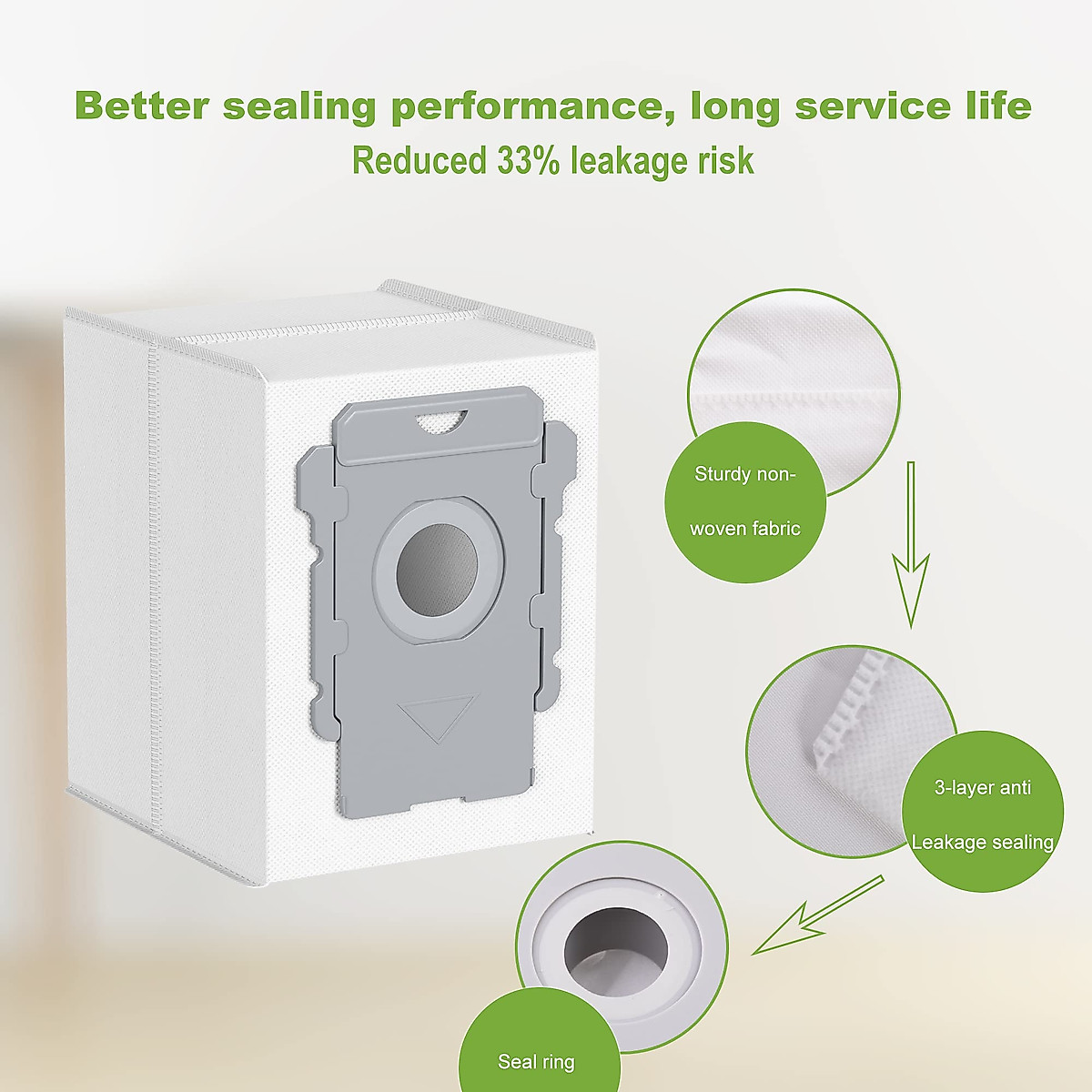 MERUYOO 12-Pack Vacuum Bags Compatible with iRobot Bags- Replacement Bags for iRobot Vacuum Bags i, s, j Series - MERUYOO Vacuum Bags for i robot Roomba bag i3+, i1+, i4+, i6+, i7+, j7+, i8+ and s9+ B