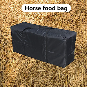 POTRAS Large Hay Bales Storage Bag: 420D Tote Waterproof Collapsible Bag Hay Bale Tote Bag with Zipper, 46Inch Durable Hay Bags for Horses and Livestock
