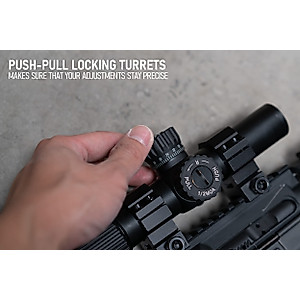 Monstrum G3 1-4x24 First Focal Plane FFP Rifle Scope with Illuminated MX1Reticle | Black