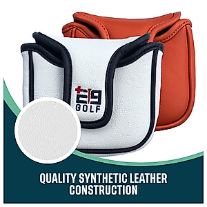 e9 golf Fore The Birds Square Putter Covers, Synthetic Leather Cover Waterproof Resistant, Golf Accessories for Men and Women, Universal Fit Putter Covers with 4 Color Options