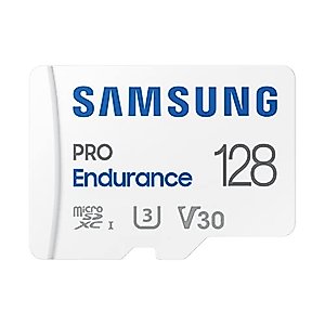 SAMSUNG PRO Endurance 128GB MicroSDXC Memory Card with Adapter for Dash Cam, Body Cam, and security camera – Class 10, U3, V30 (‎MB-MJ128KA/AM)