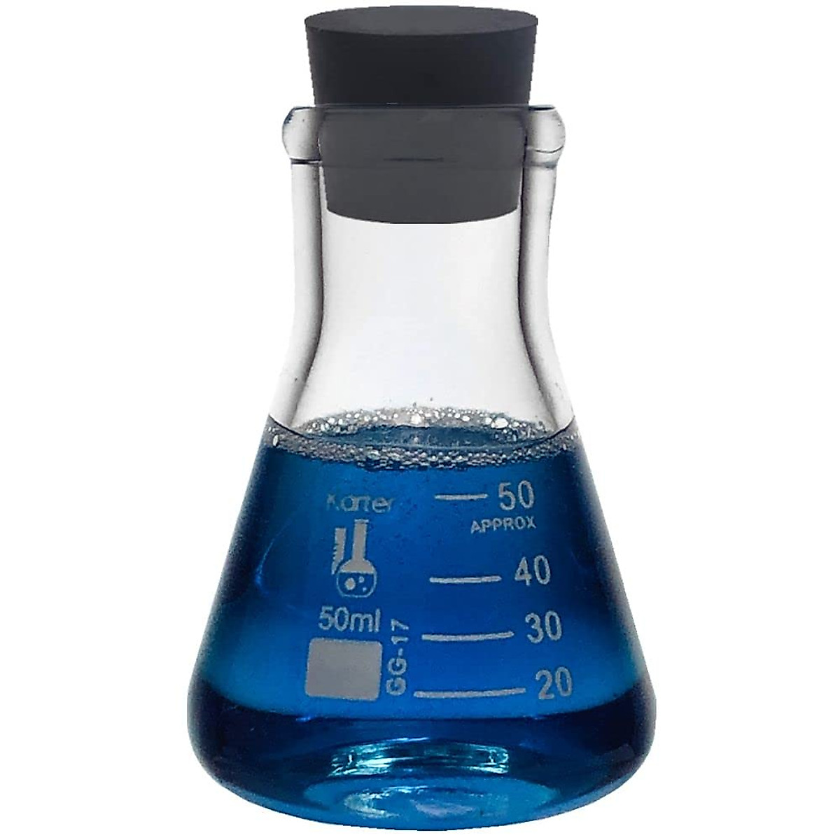 50ml Narrow Mouth Erlenmeyer Flask with Rubber Stopper (Single)