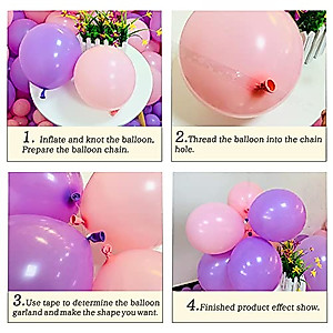 Pastel Pink Purple Balloon Garland Arch Kit 129 Piece Butterfly Theme Balloon Arch with Confetti Latex Balloons for Girls Women Birthday Baby Bridal Shower Wedding Party Decoration