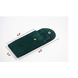 Green Velvet Watch Pouch w/Insert and Premium Microfiber Cloth 5-pack