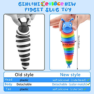Cevioce Fidget Slug Toy, Sensory Slug Fidget Toys for Kids & Adults, 1 PC Autism Sensory Toys for Autistic Children Toddlers, Toddler Toys - 3 4 5 6 7 8+ Year Old Girl Boy Birthday Gifts D