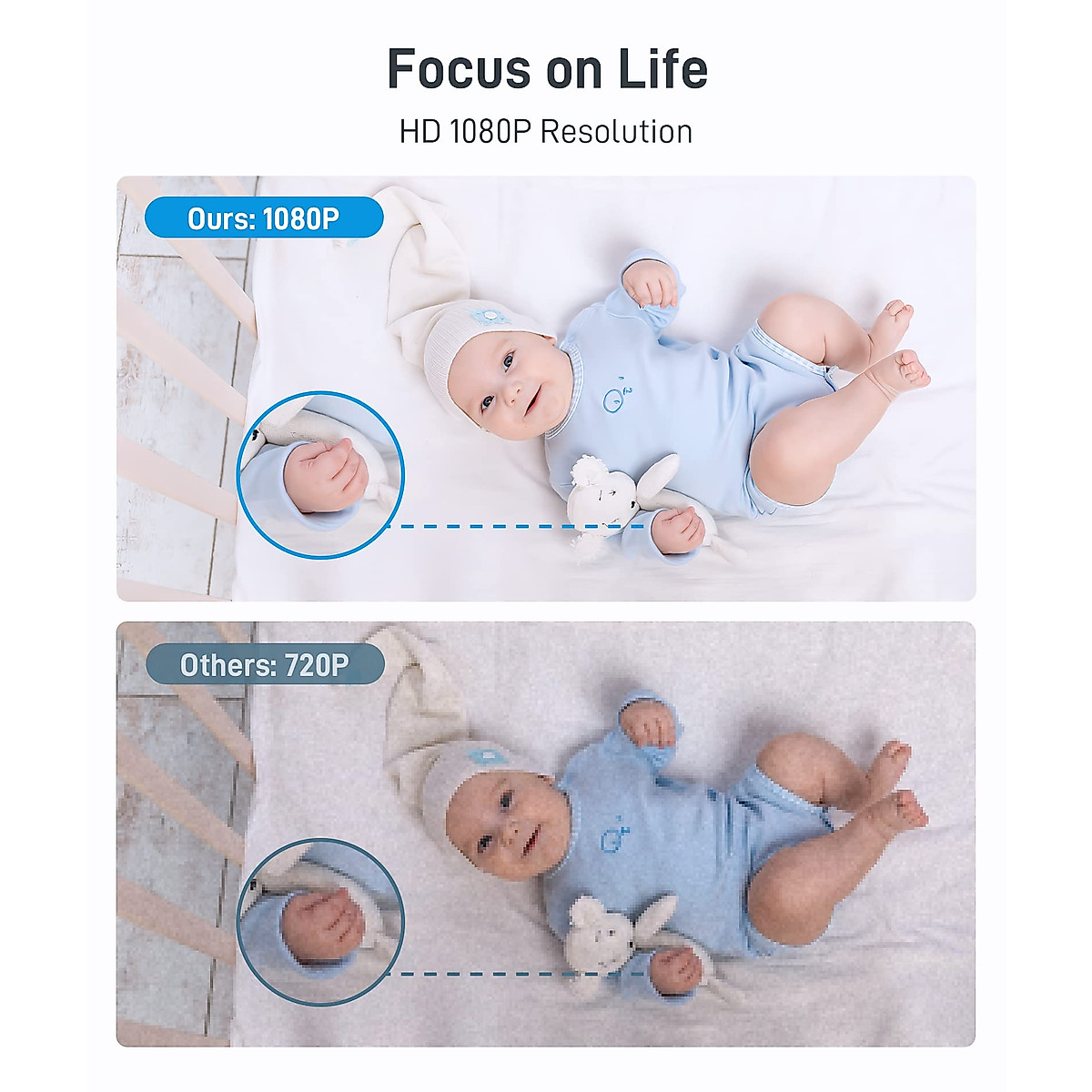 Konnek Stein 1080P Security Camera(2.4G Only), Baby Monitor 360-Degree for Home Security, Smart Home Pet Camera, with Night Vision, Compatible with Alexa & Google Assistant Home Security Camera