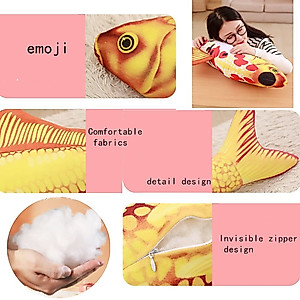 OUKEYI Soft Fish Cushion Pillow，35inch/ 90cm Carp Plush Pillow Stuffed Toy Throw Pillow for Home Decoration Gift Stuffed Animal Toy