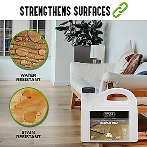 WOCA Natural Soap, Natural 1L - Concentrated Wood Cleaner for oil finished hardwood floors, tables, millwork, cutting boards, countertops and butcher block