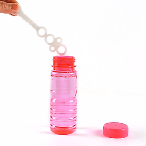 Big Bubble Bottle 12 Pack - 4oz Blow Bubbles Solution Novelty Summer Toy - Activity Party Favor Assorted Colors Set