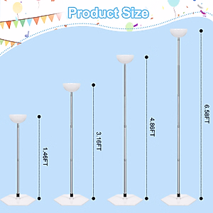 Aivwis Metal Telescopic Pillar Balloon Stand Set of 2, 6.6 Feet Balloon Tower, Height Adjustable Balloon Column Stand Kit Set for Halloween Birthday Graduation Party Decoration (Balloon Column Kit)
