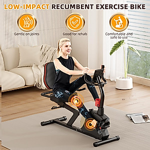 VANSWE Recumbent Exercise Bike for Adults Seniors - 400 LBS Weight Capacity Recumbent Bikes for Home with Magnetic Resistance, Bluetooth and App Connectivity, Pulse Sensor RB912