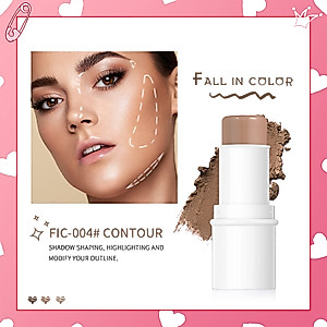 MEICOLY Makeup Sticks Kit, Contour Stick,Blush Stick, Highlight Stick,Facial Repair Bronzer Shading Stick, Cruelty Free Multi Stick Trio Cream Face Blush for Cheeks Lip Eye,02