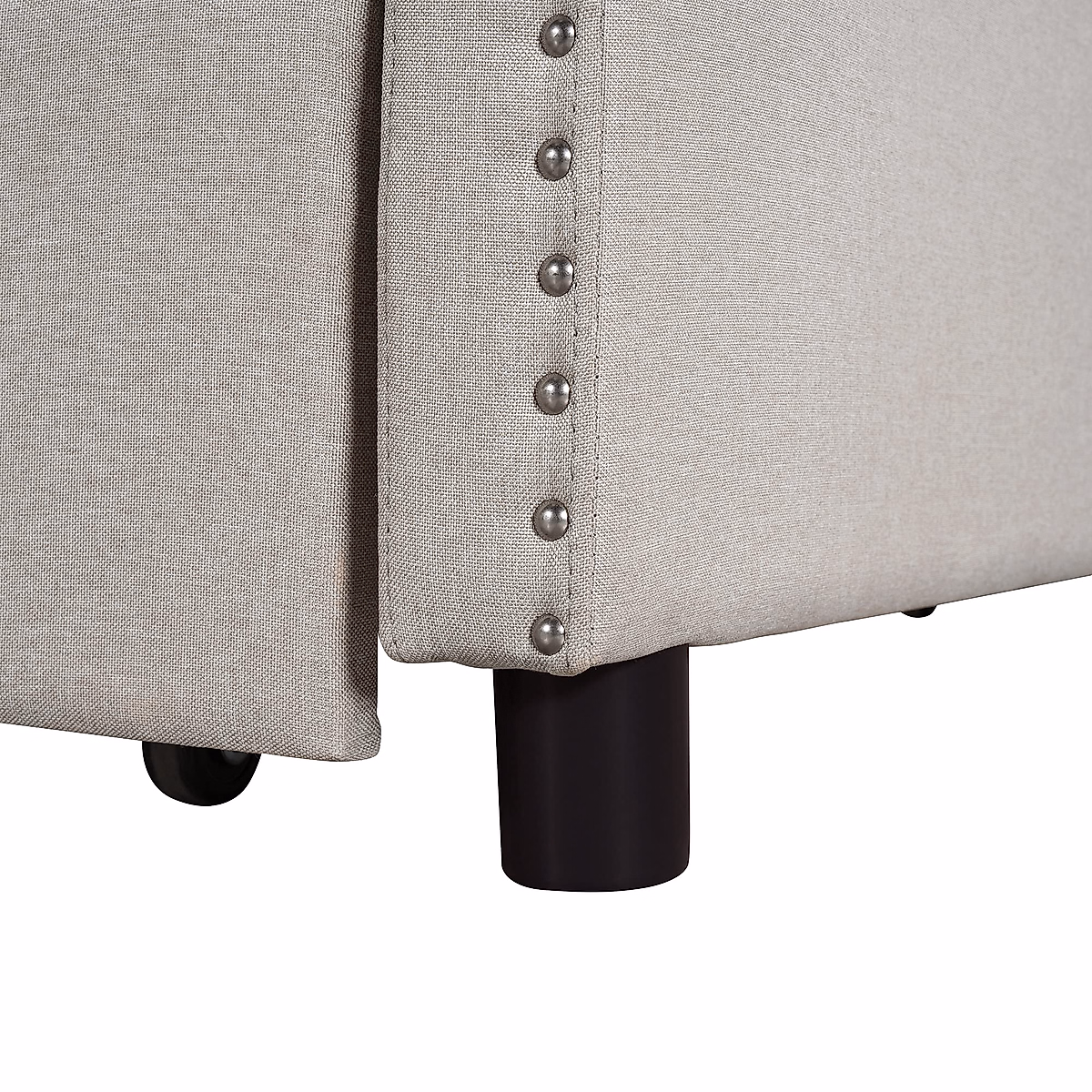 Harper & Bright Designs Full Size Upholstered Daybed with Twin Size Trundle, Upholstered Daybed Sofa Bed Frame for Living Room Bedroom, Beige