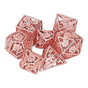 VINGVO Polyhedral Dice, Brass Polyhedral Dice Game for Adult Holiday Party