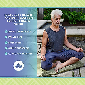 Meditation Cushion Set - Zafu and Zabuton - Made in the USA. Our Navy Cotton Round-Shaped Meditation Pillow is Filled for Comfort and Designed with a Zipper Cover for Easy Cleaning.