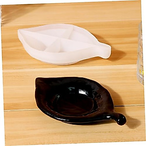 VILLCASE Leaf Saucer Mold Resin Coasters Crystal Decor Hand Mold Resin Plate Moulds DIY Resin Molds Dish Making Molds Epoxy Tray Mold DIY Tray Mold Tray Silicone Mold Silica Gel White Fruit