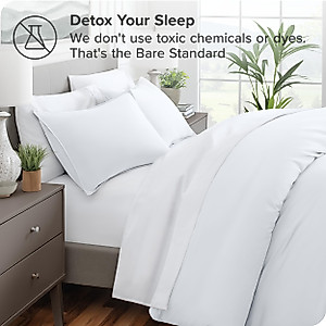 Bare Home Bedding Duvet Cover Twin/Twin Extra Long Size - Premium 1800 Super Soft Duvet Covers Collection - Lightweight, Cooling Duvet Cover - Soft Breathable Bedding Duvet Cover (Twin/Twin XL, White)