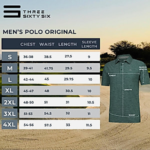 Three Sixty Six Golf Shirts for Men - Dry Fit Short-Sleeve Polo, Athletic Casual Collared T-Shirt Orange