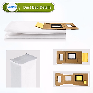 LesinaVac 12 Pack Dust Bags - S7 Compatible with Roborock S7+ Vacuum Cleaner, 3L Large Capacity, Auto-Empty Dock