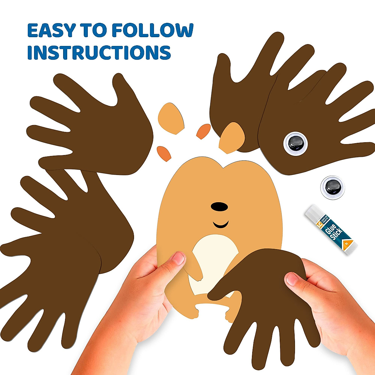 DISHIDIANZI Art and Crafts Kit for Children and Preschool Children, Simple Handicrafts for Children Aged 3-5 Years - Animal Craft Set Includes Supplies and Instructions