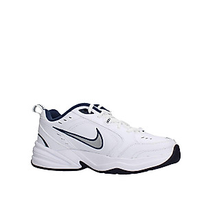 Nike Men's Air Monarch IV Cross Trainer, White/Metallic Silver/Midnight Navy, 11.0 Regular US