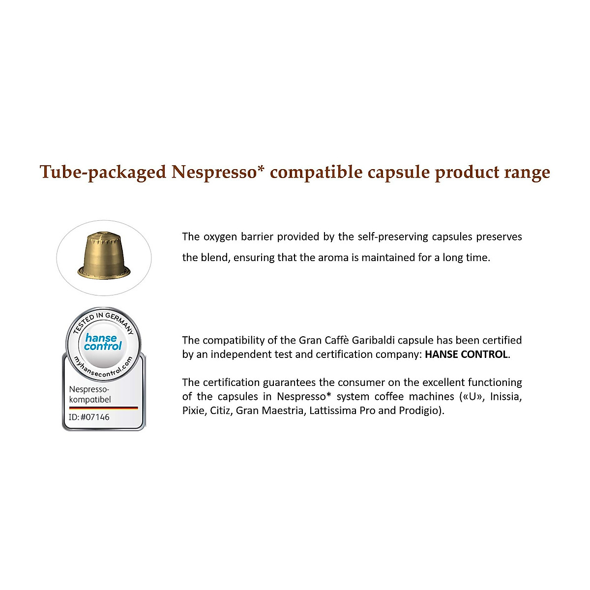 Gran Caffè Garibaldi Nespresso* compatible capsules (Variety Pack, 60 Count)